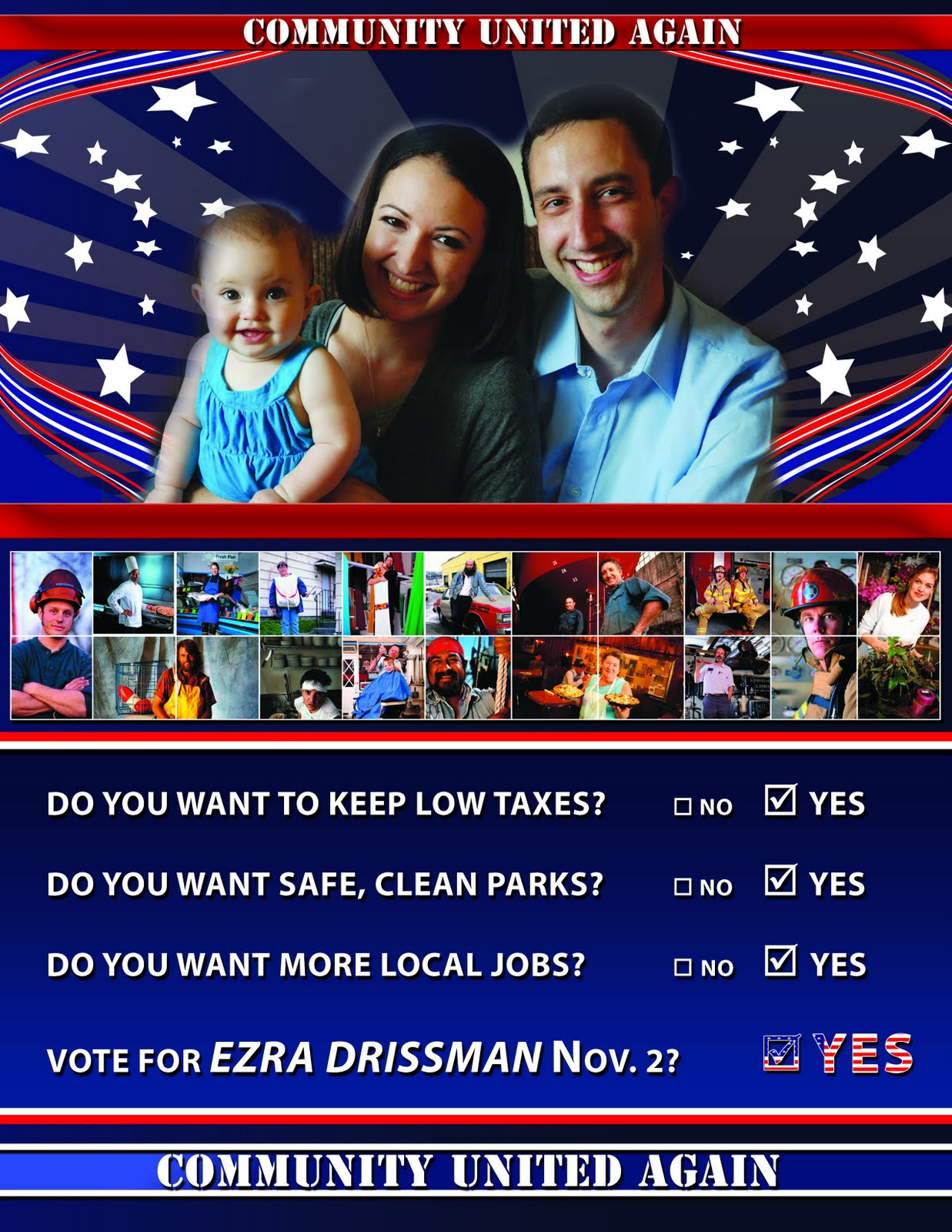 Vote Ezra Drissman for Commission: Campaign Flyer
