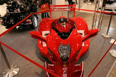 Brunei Delights and Liverpool fan: Ferrari power for a Hayabusa trike