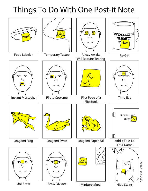 Take Your Shoes Off: post-it projects.