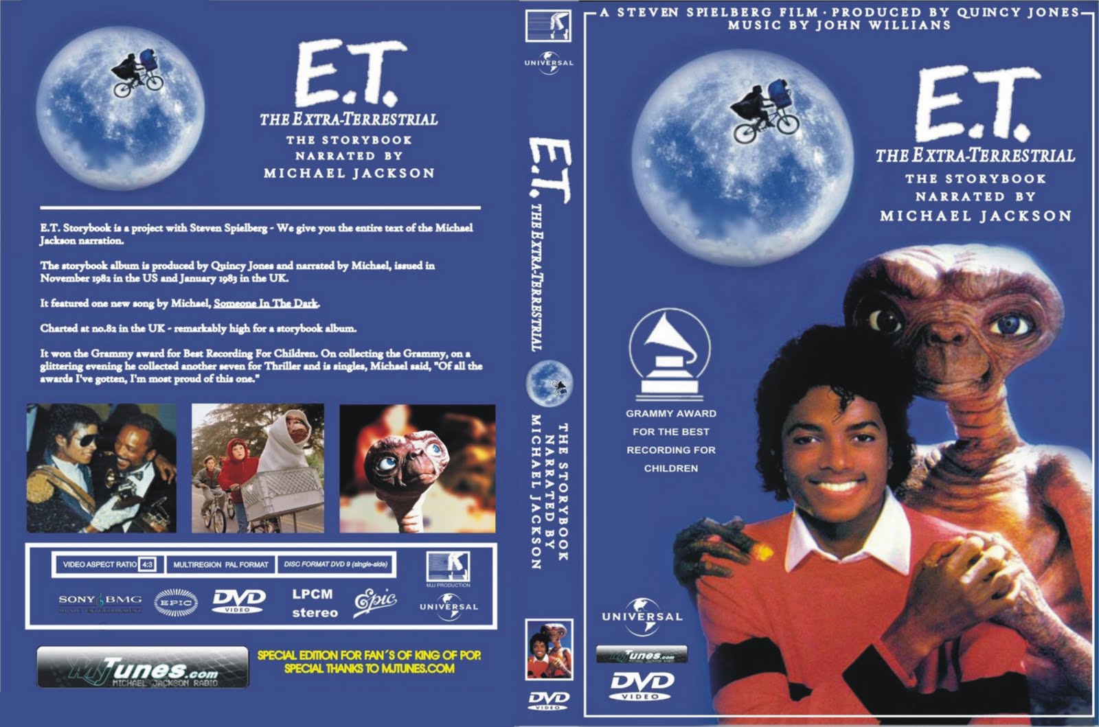 Michael Jackson The King Of Pop covers: E.T THE STORYBOOK NARRATED BY ...
