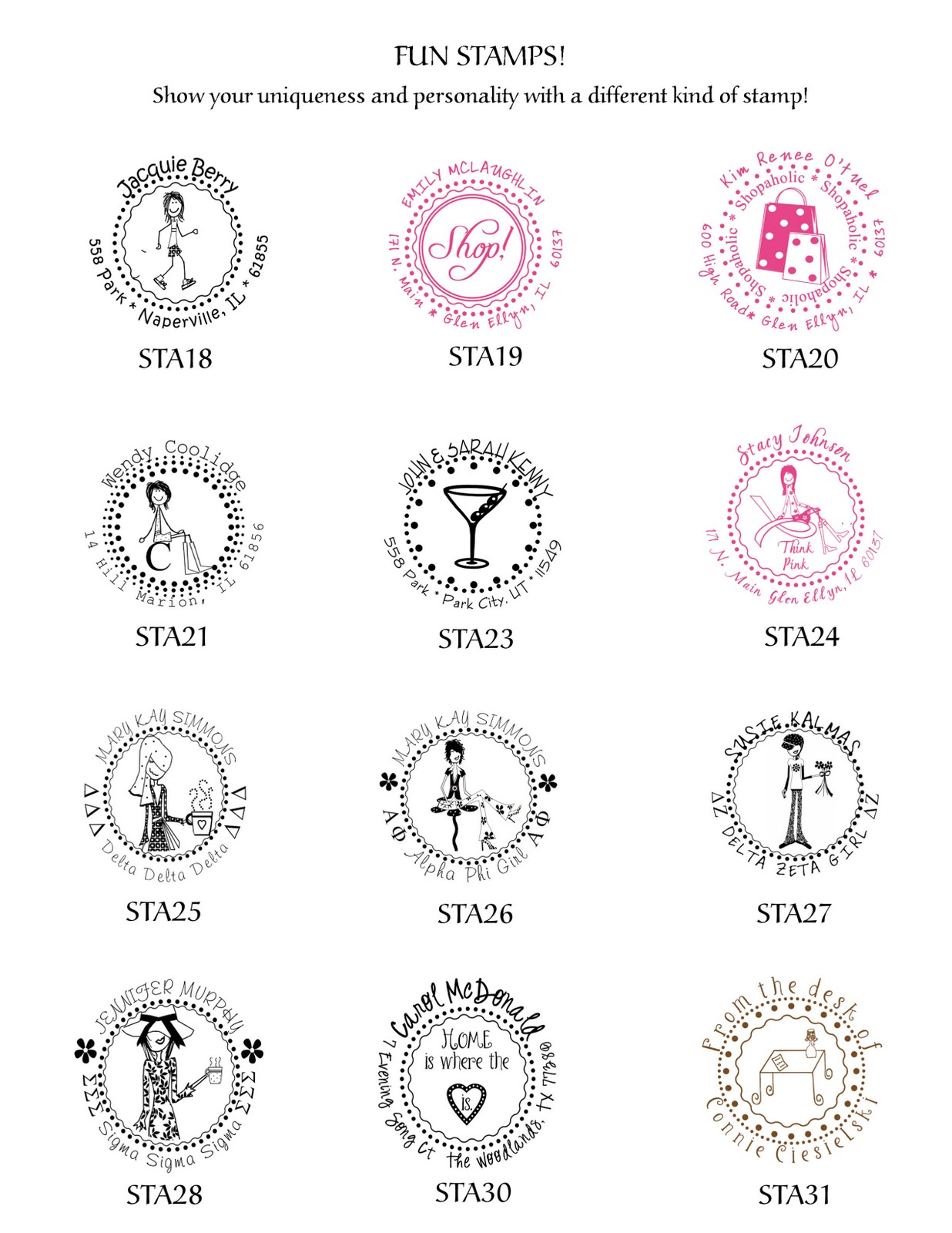 Jax of All Trades: PJ New Stamp Line- Fun Stamps