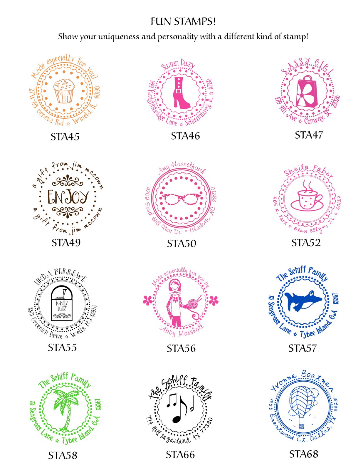 Jax of All Trades: PJ New Stamp Line- Fun Stamps