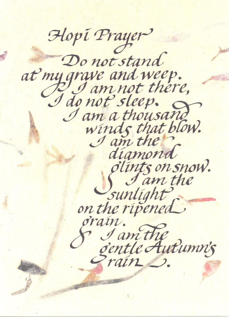 The June Vitellaro Family Blog: Hopi Prayer by June DeMott