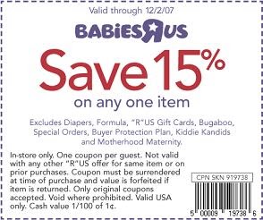 Coupon Heaven: Printable Coupon for Babies R Us (exp 12/2/07)