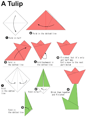 original paper decor: Lectia 3 - Lalea cu tulpina - pentru copii