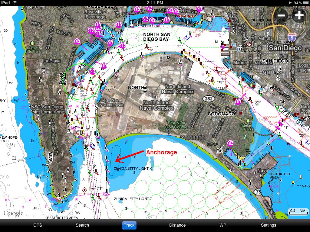 s/v Sea42 - sailing the Pacific: Zuniga Shoal, San Diego (Anchorage)