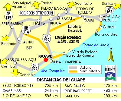 Iguape e seus Pontos Turisticos: MAPA