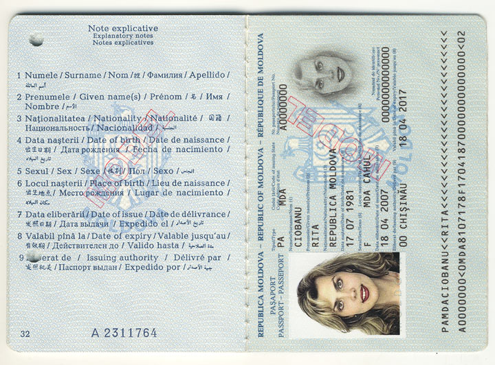 Travel with passport collection culture of the world: Moldovan passport