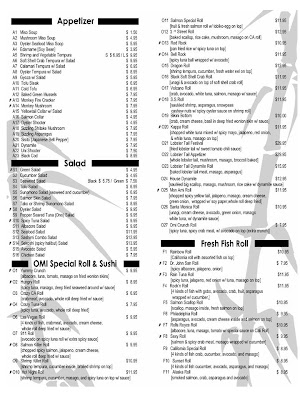 Omi Sushi: Omi Sushi Menu