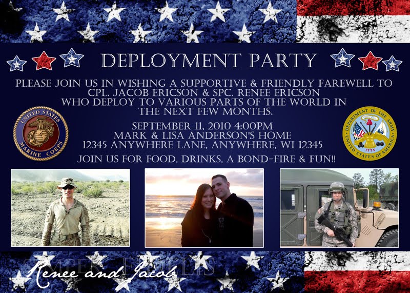 Pretty Witty Designs: Military Invites for overseas customers