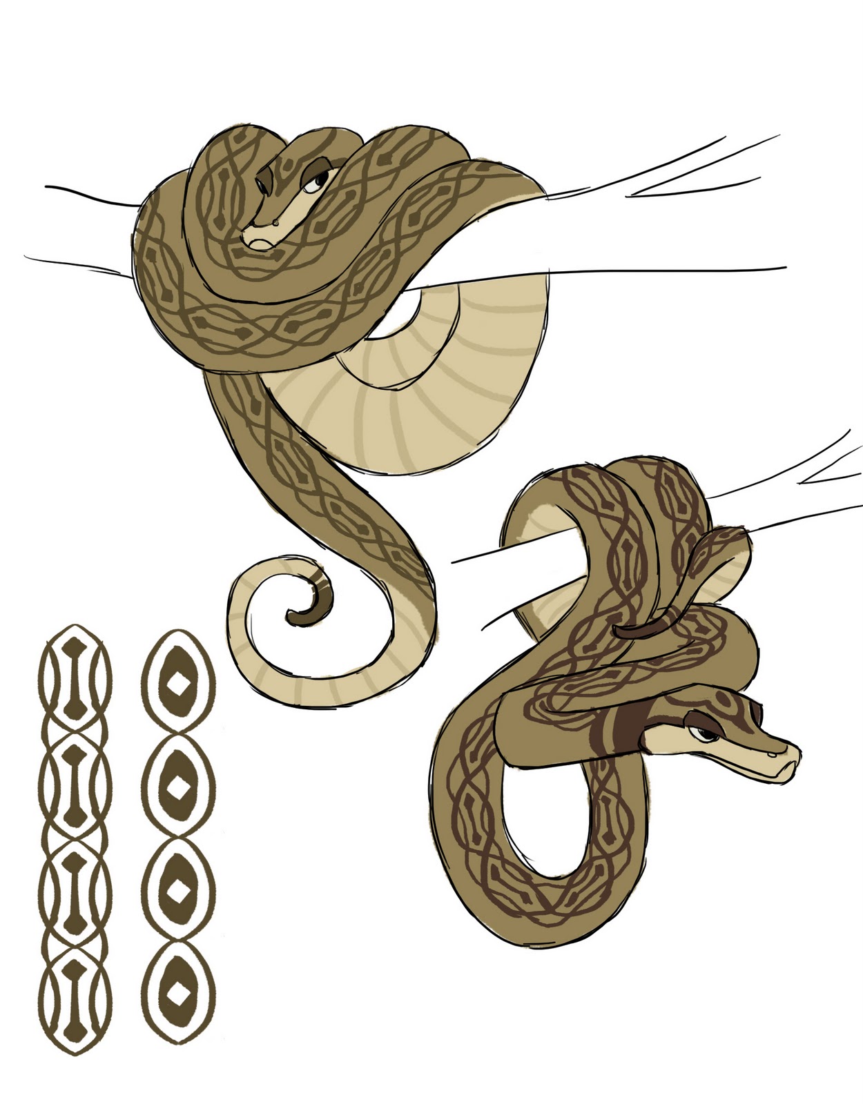 Sketches of M. S. Corley: Jungle Book Character Color Concepts