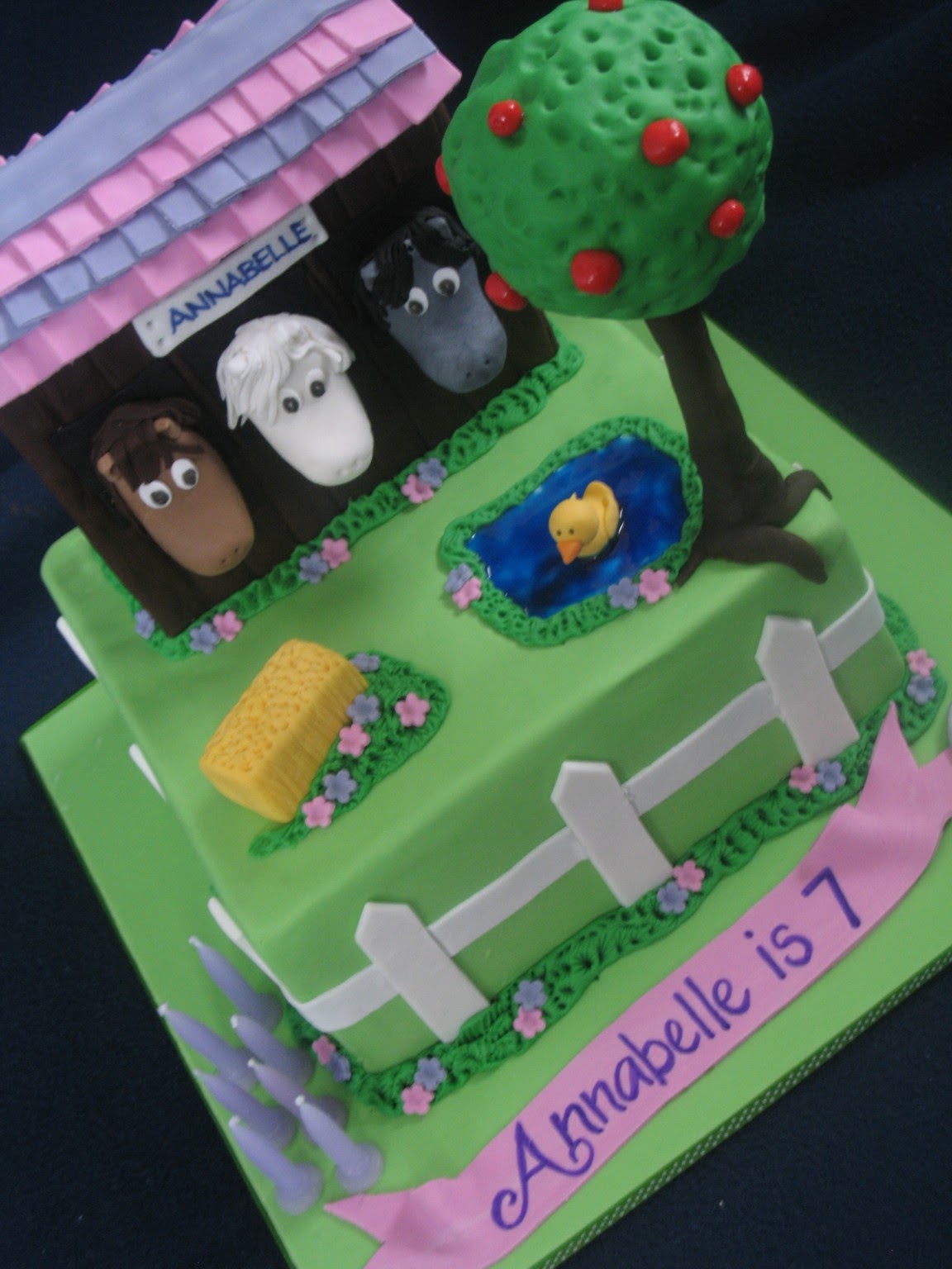 Blissfully Sweet: A Horse Stable Cake for a Horse Loving Gal!