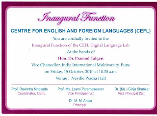 CENTRE FOR ENGLISH AND FOREIGN LANGUAGES (CEFL): INVITATION TO THE CEFL ...