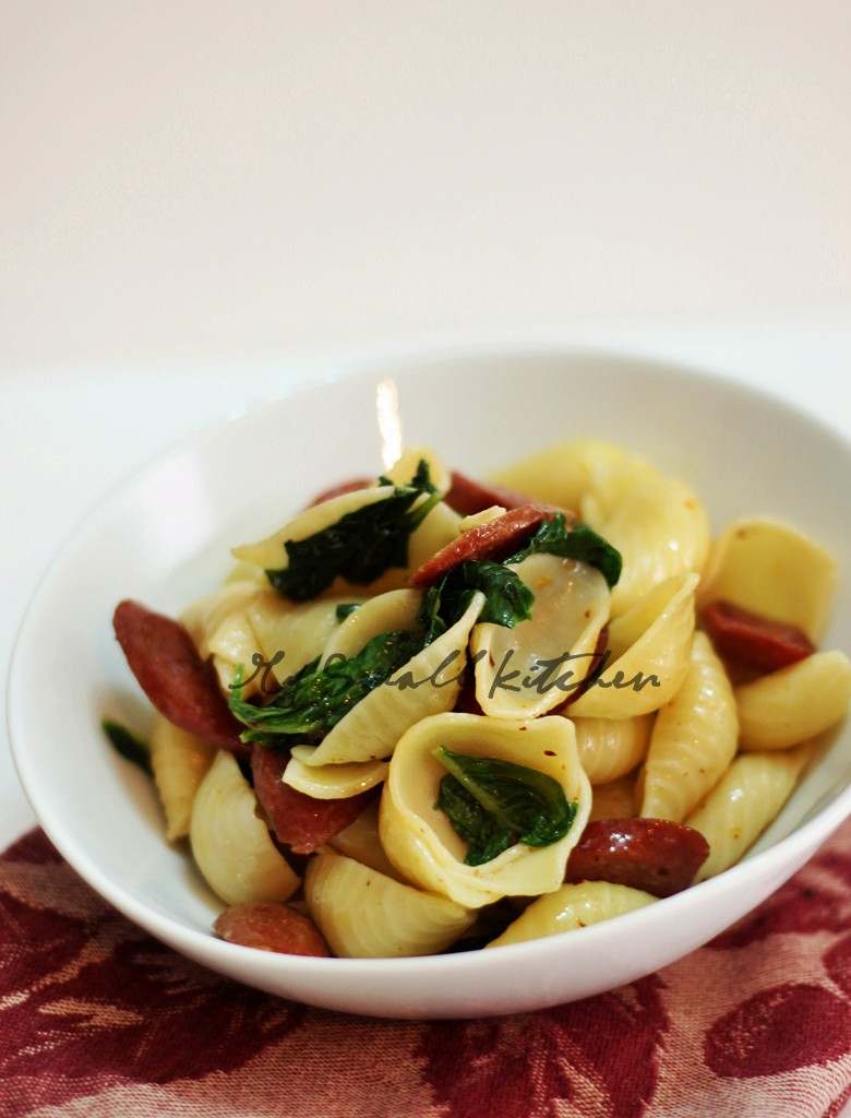 My Small Kitchen: Shell Pasta with Sausage