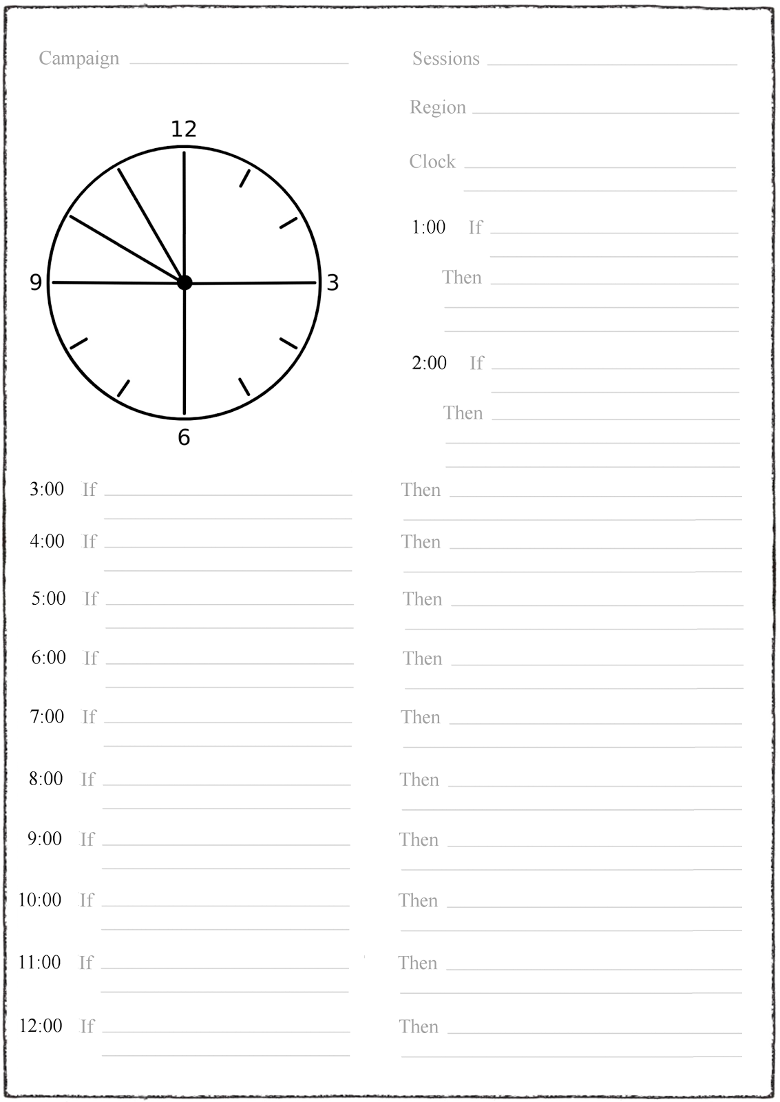 Telecanter's Receding Rules: Countdown Clock Record Sheets