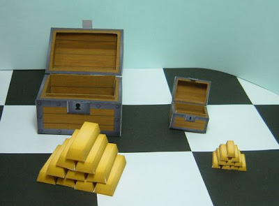 Treasure Chest & Gold Bar Papercrafts | Papercraft Paradise ...