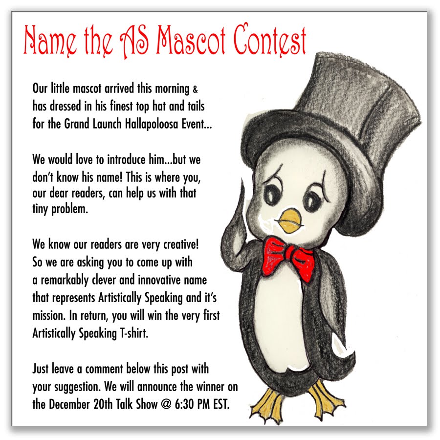 artistically speaking: new mascot and contest announcement...