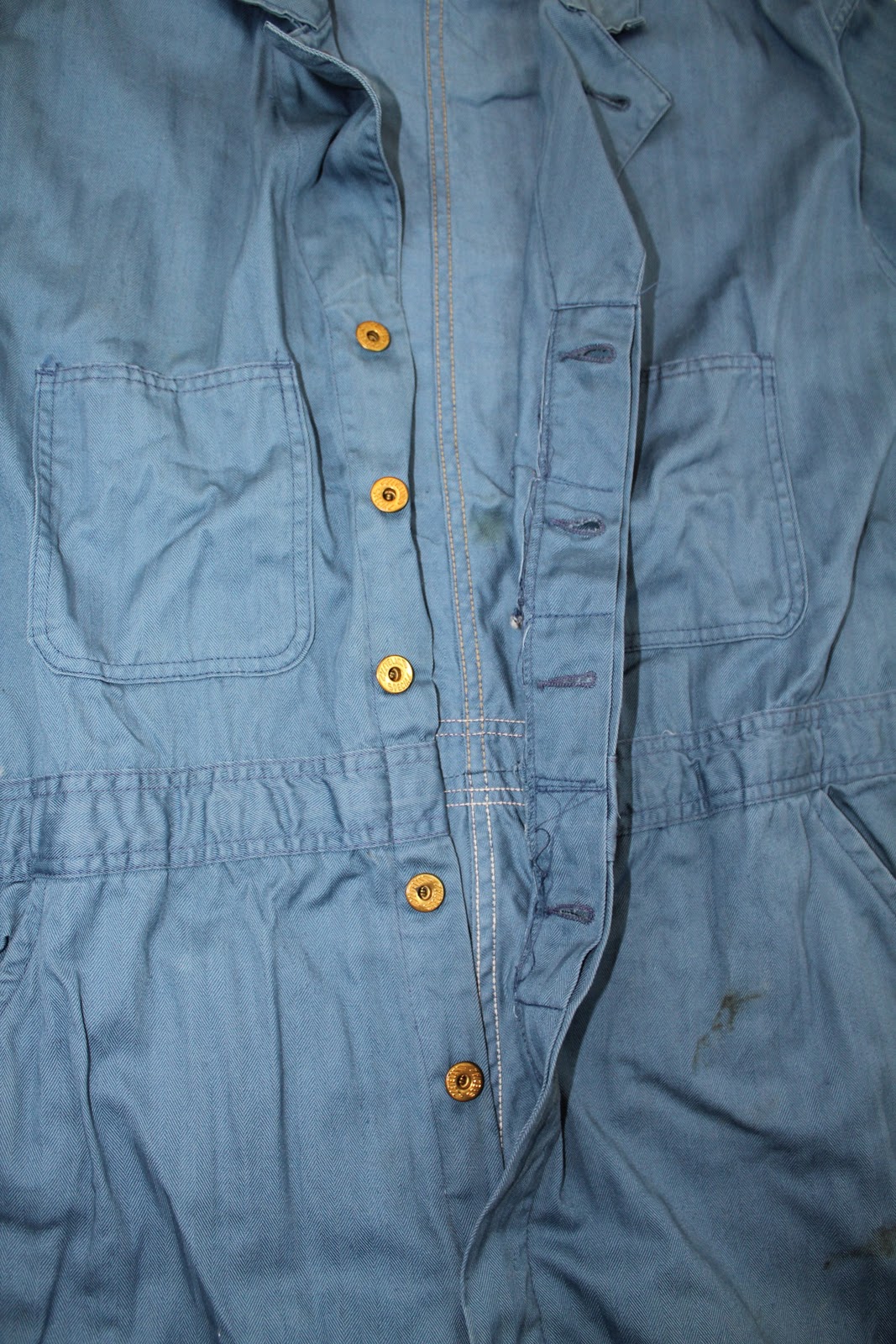 vintage workwear: The Cleveland Overall Co. UNION MADE Blue HBT Coveralls