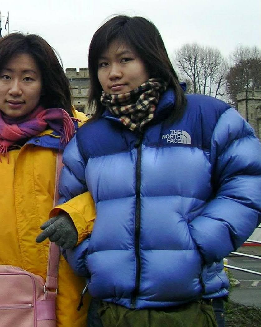 SHINY PUFFY BABES: Asian Girl In Blue North Face Nuptse