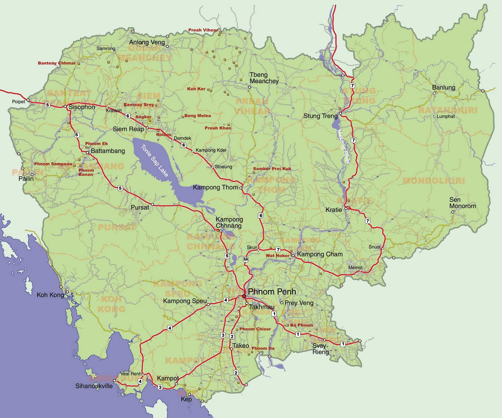 Cambodia, Kingdom of Wonders: Cambodia Map