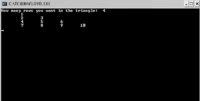 WELCOME: C Program For Floyd's Triangle