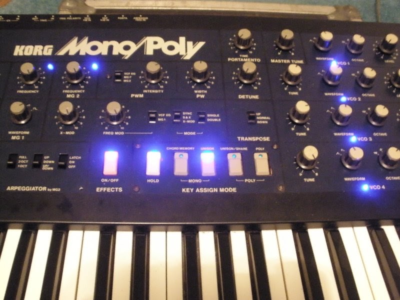 MATRIXSYNTH: Korg MonoPoly Mono Poly Synth w/ Case Modded Blue LEDs