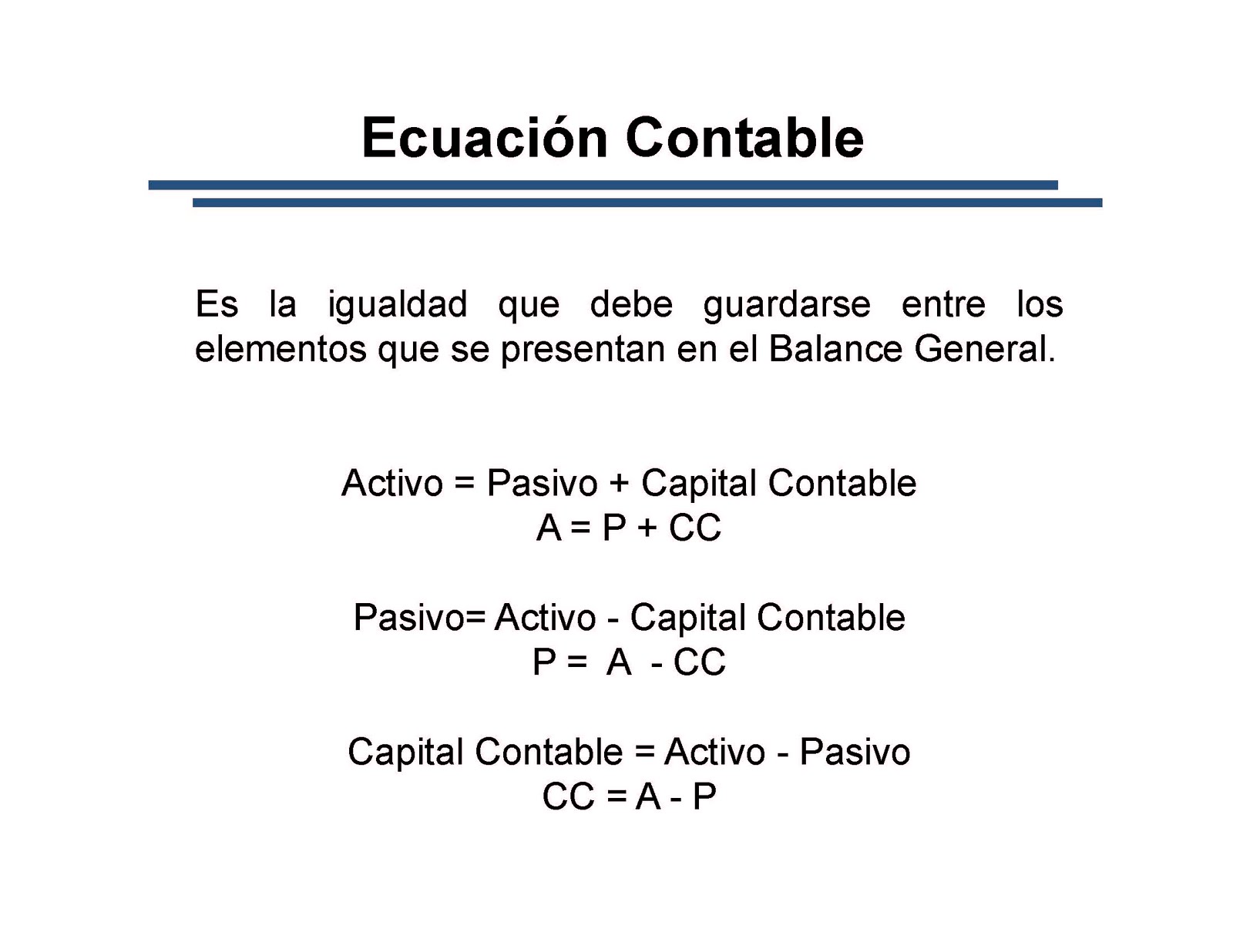 Contabilidad Financiera 1: Segunda Clase La Ecuación Contable