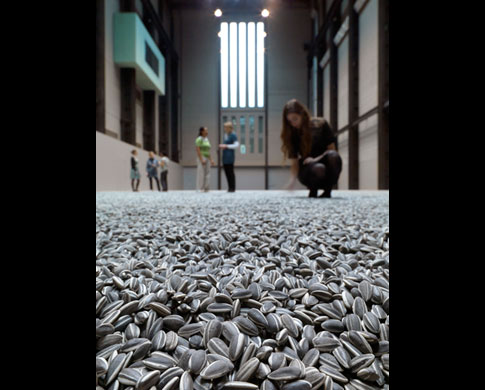 it's like she's on a secret mission: Ai Weiwei - sunflower seeds