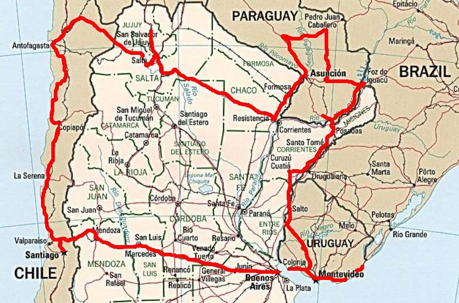 El Mundo con Mochila!: Planeando la ruta (Argentina-Uruguay-Paraguay)