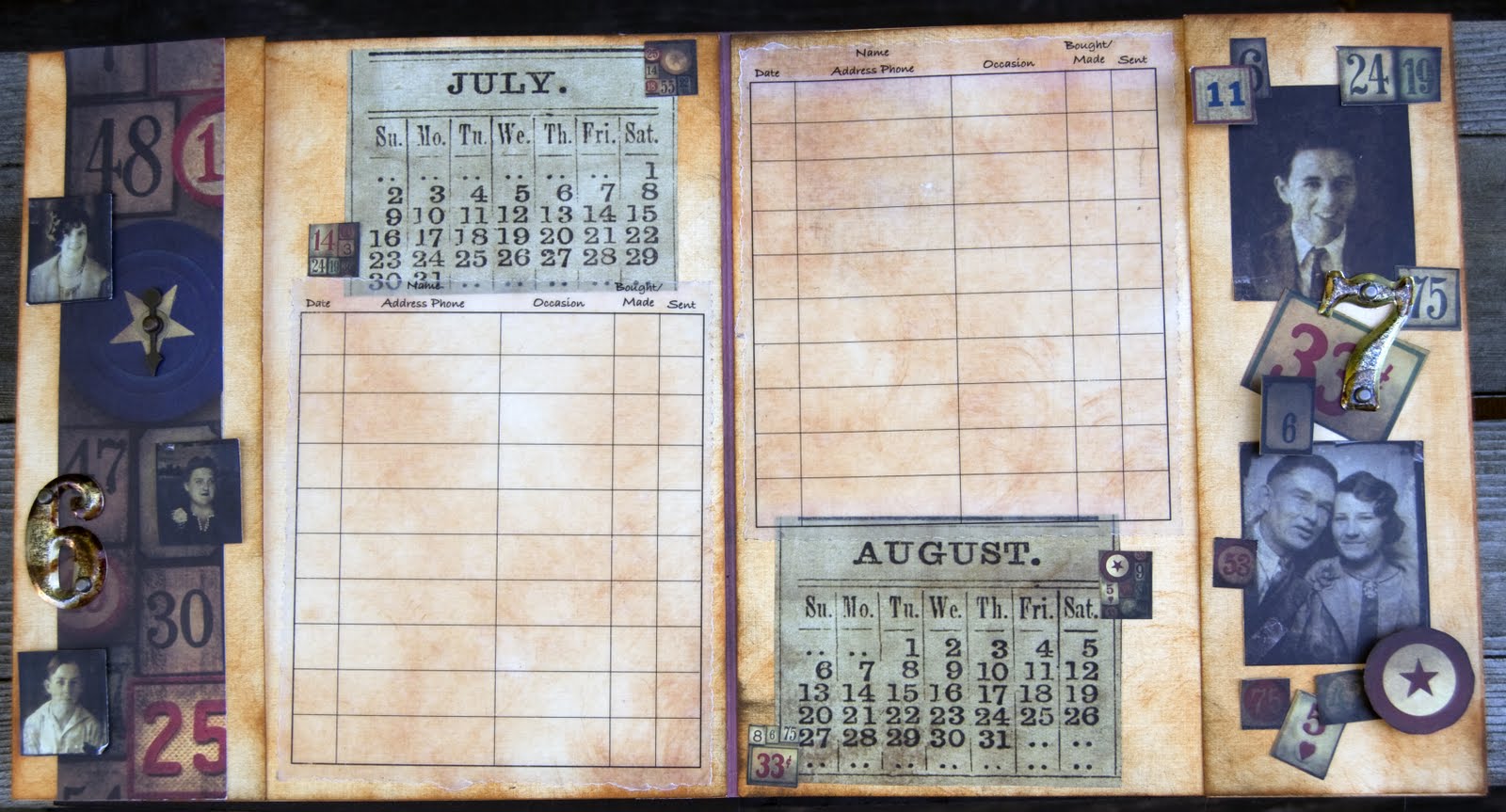 Stampensteins Castle: Tim Holtz Calendar Organizer con't