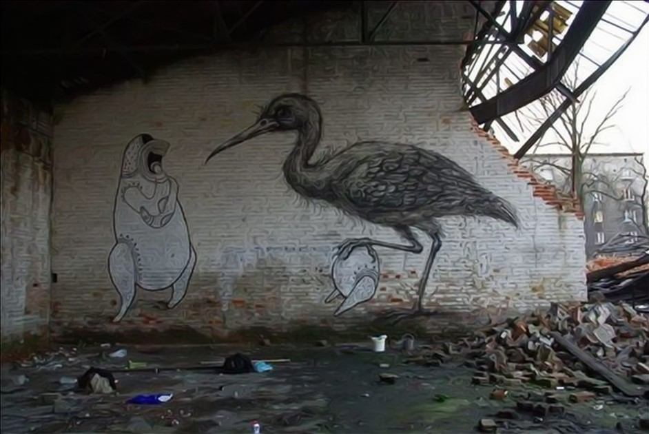 Fun Panorama: Graffiti with animals
