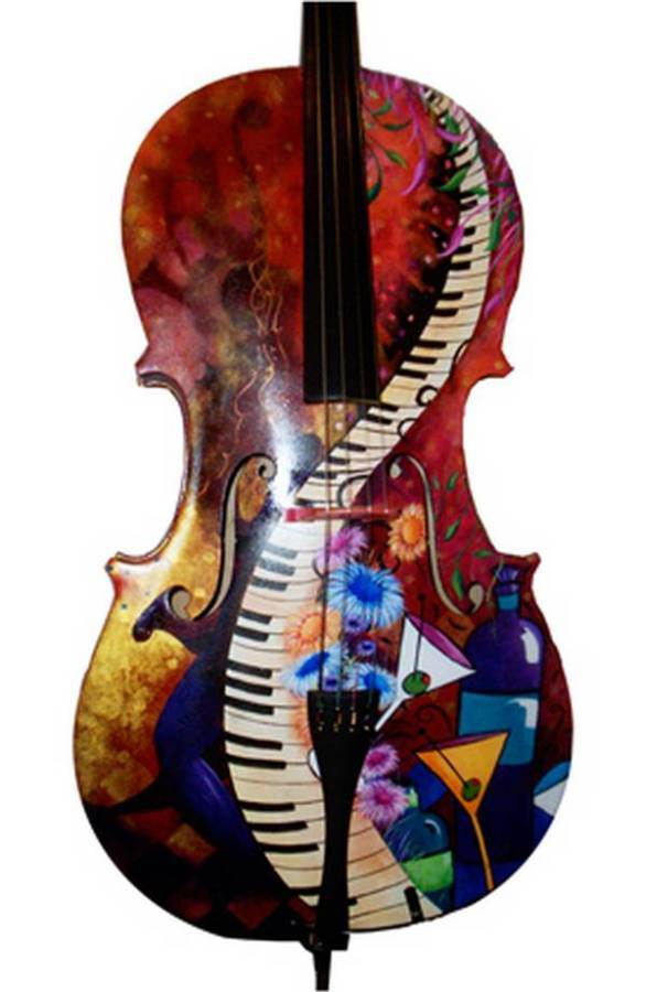 Fun Panorama: Colorfully Painted Violins