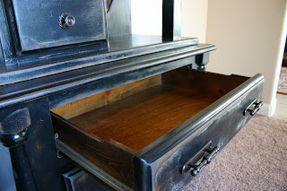 Doubletake Decor: Black chunky wood dresser