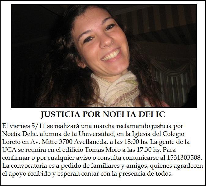 La Pastoral Juvenil: Justicia por Noelia Delic...