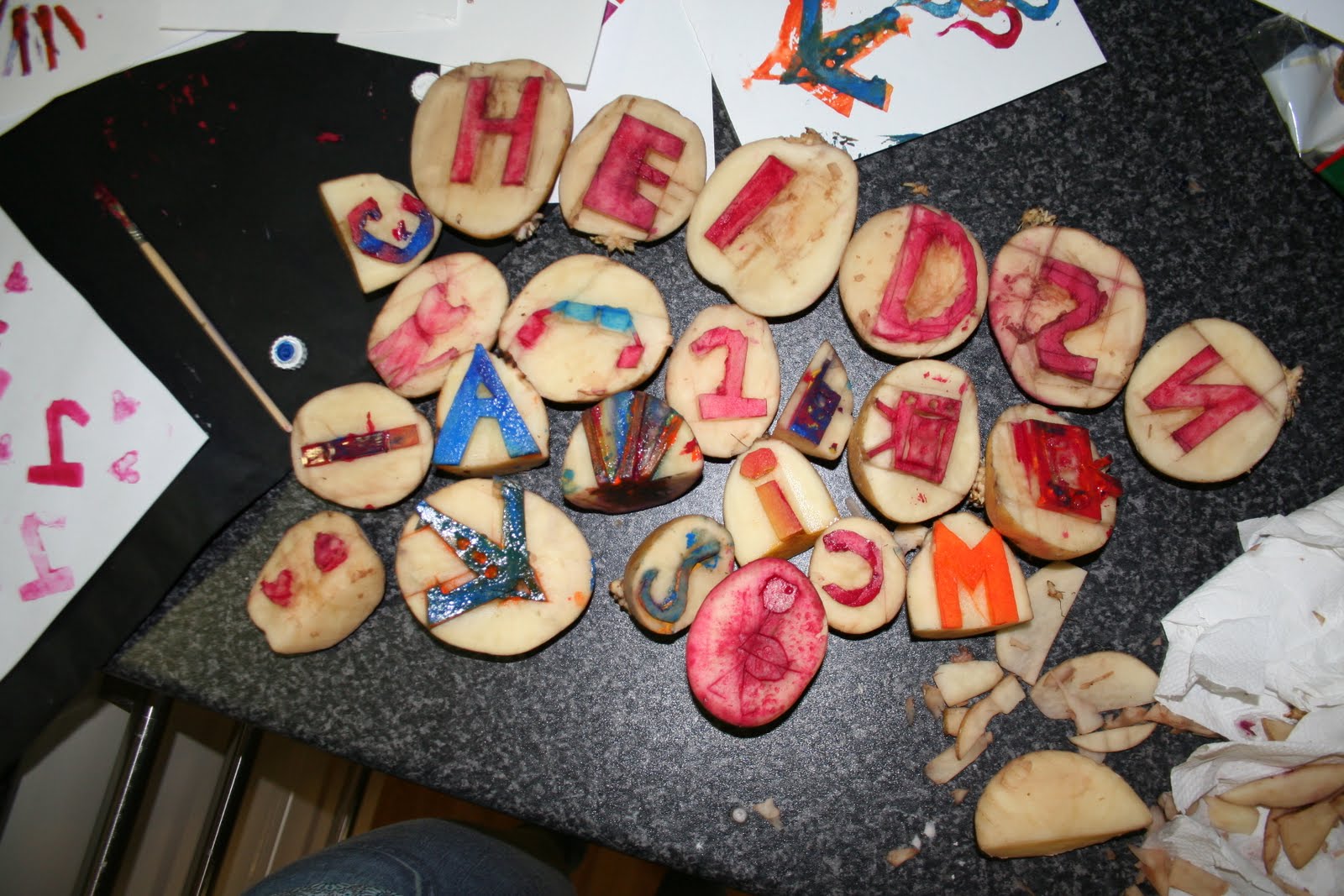 lets start again: potato printing