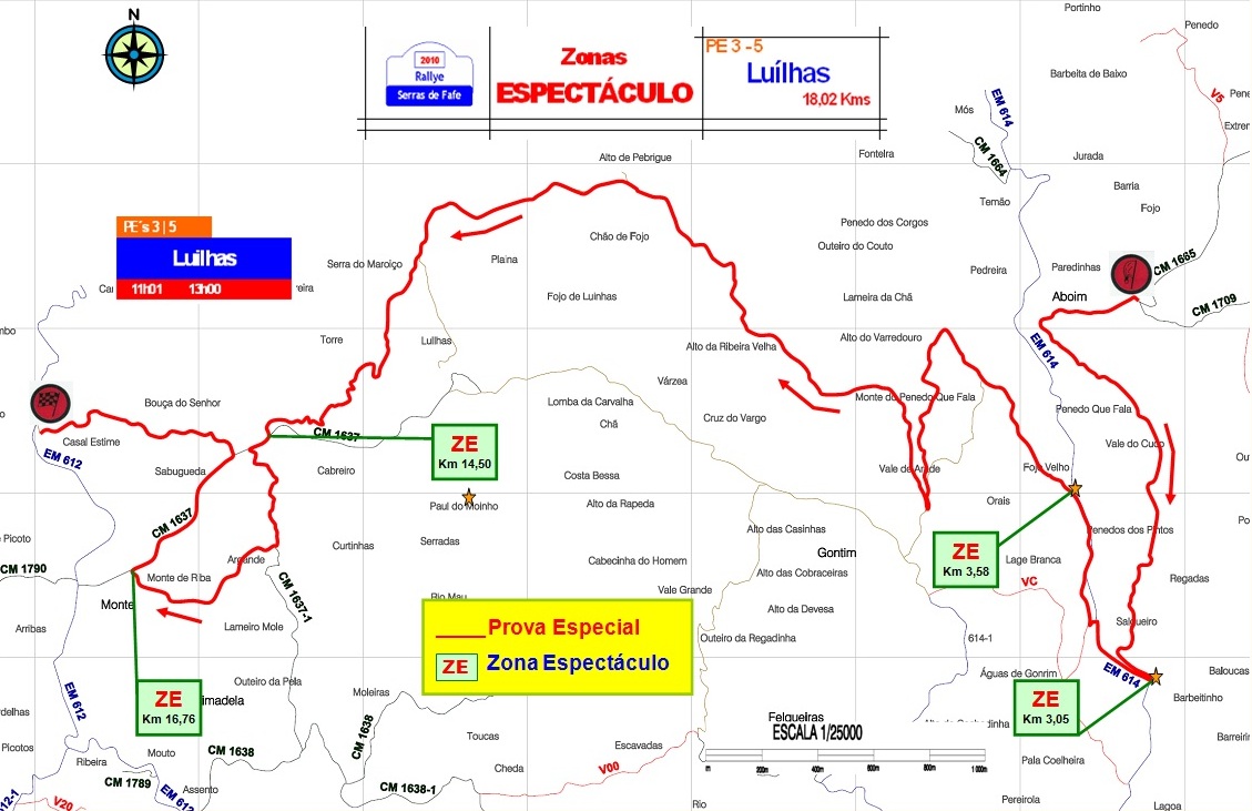 RALLYAZORES: MAPAS DOS TROÇOS RALLY SERRAS DE FAFE