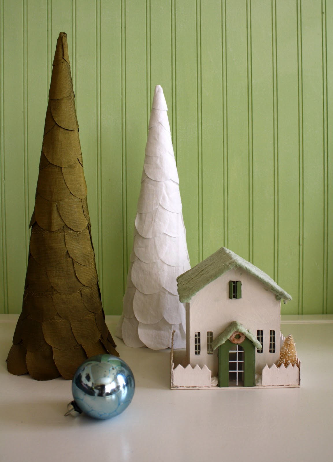 The Pink Peony of Le Jardin: 50 CENT SHABBY PINE TREES craft!