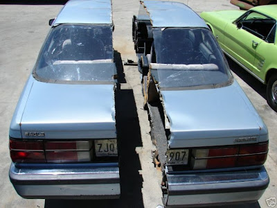 Interesting: Car Gets Cut in Half