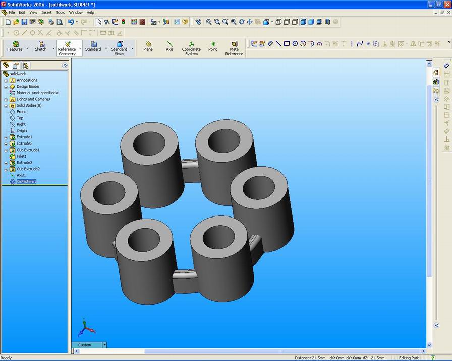 Belajar Solidwork tentang Pattern - BELAJAR SOLIDWORKS