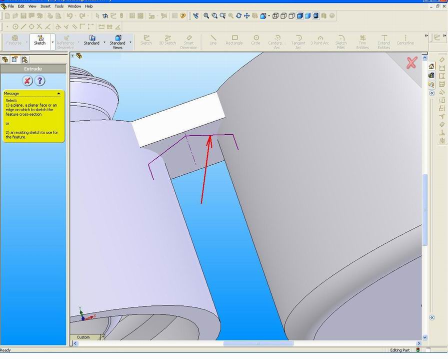 Membuat extrude feature - ARUSHA_WORKS
