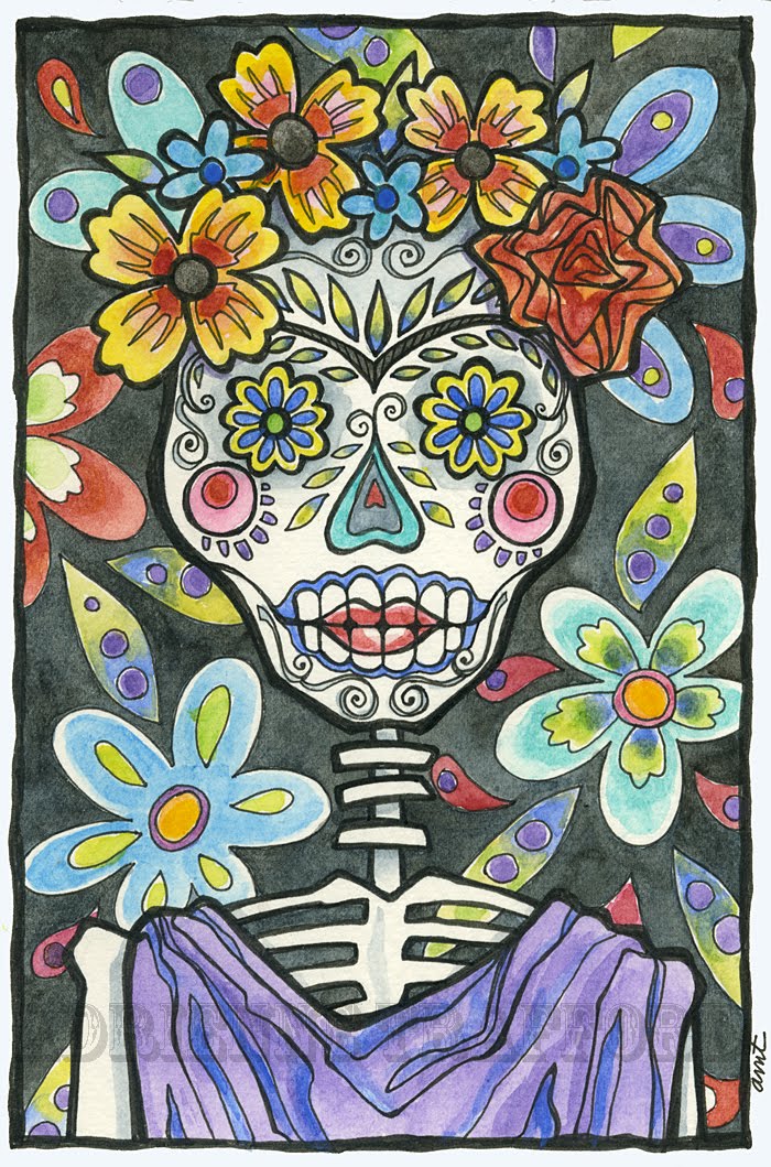 Adrienne Trafford Art Blog: Day of the Dead - Frida Kahlo Painting