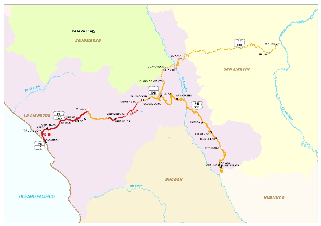 Por las Rutas del Perú: PE - 10 - Transversal