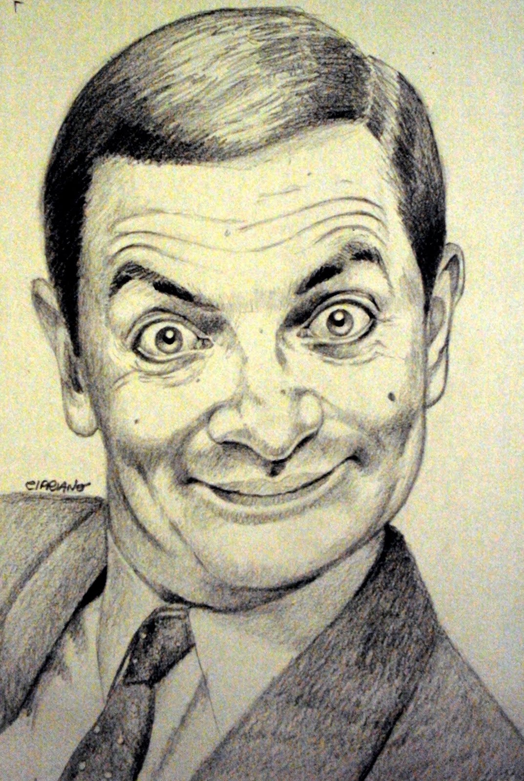 DISEGNI E RITRATTI DI GIUSEPPE CIPRIANO : Mrs Bean (matita su carta)