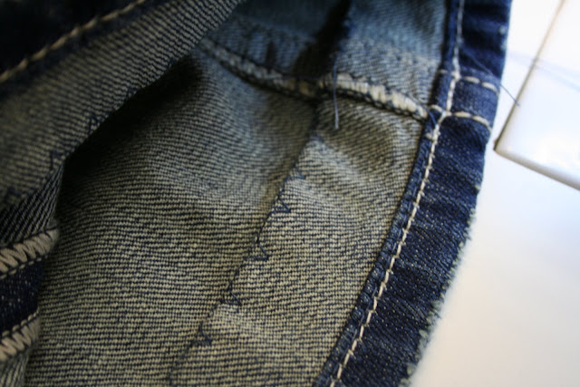 Hemming Jeans with original hem