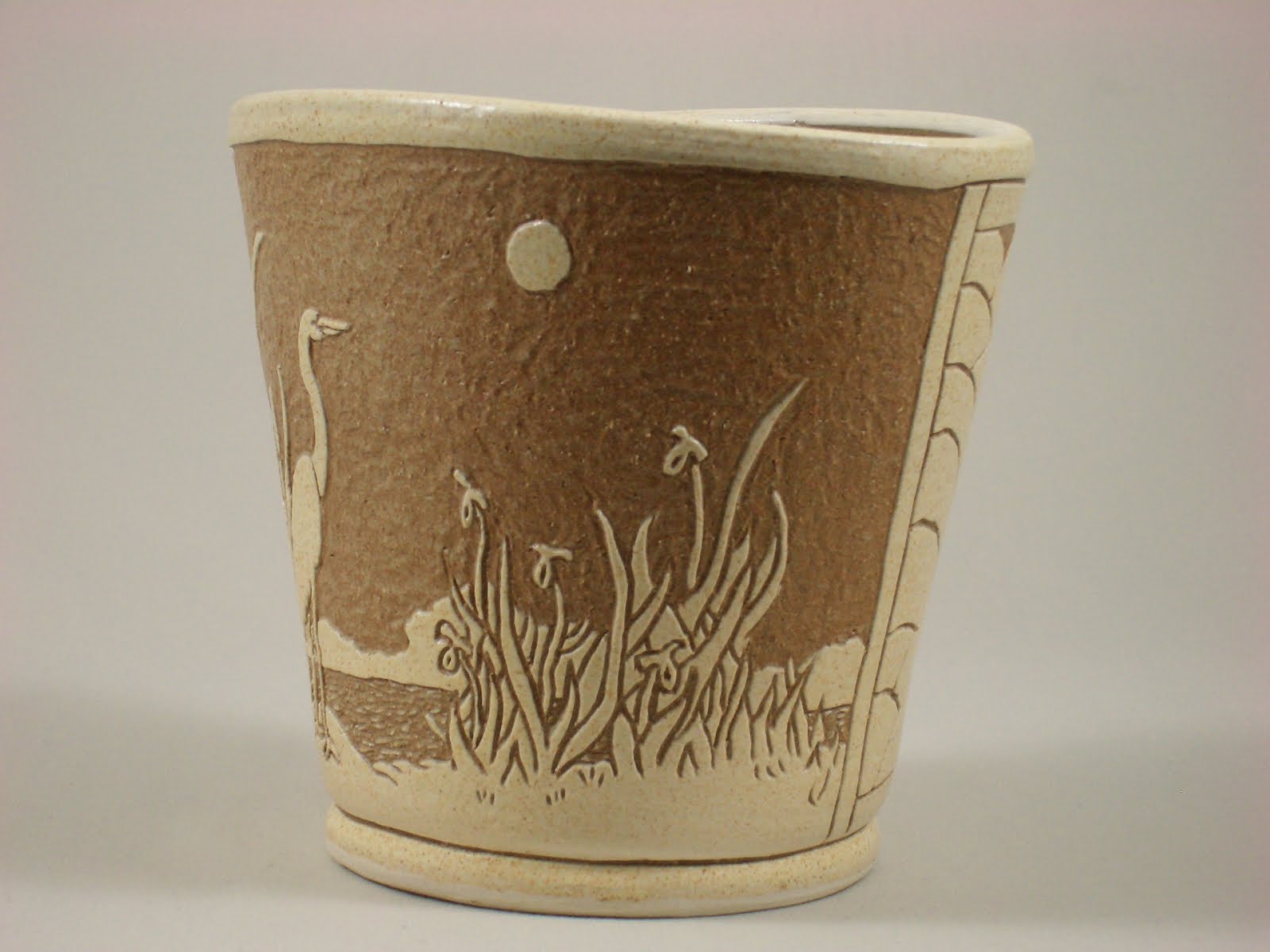 Artwork by Crystal Nolfo~Brown: White Sgraffito Design on Dark Clay ...