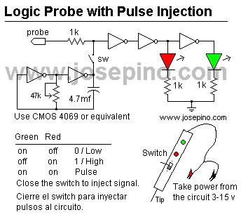 EL RINCON DE LOS CIRCUITOS: Logic Probe.