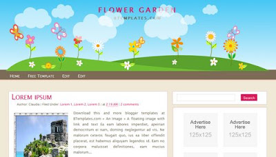 Blogger layout | Blogspot Layout: Flower Garden Blogger Layout