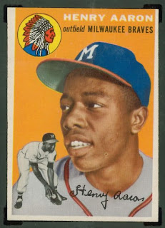 Vintage Baseball Cards: 1954 Topps Henry "Hank" Aaron Rookie Card #128