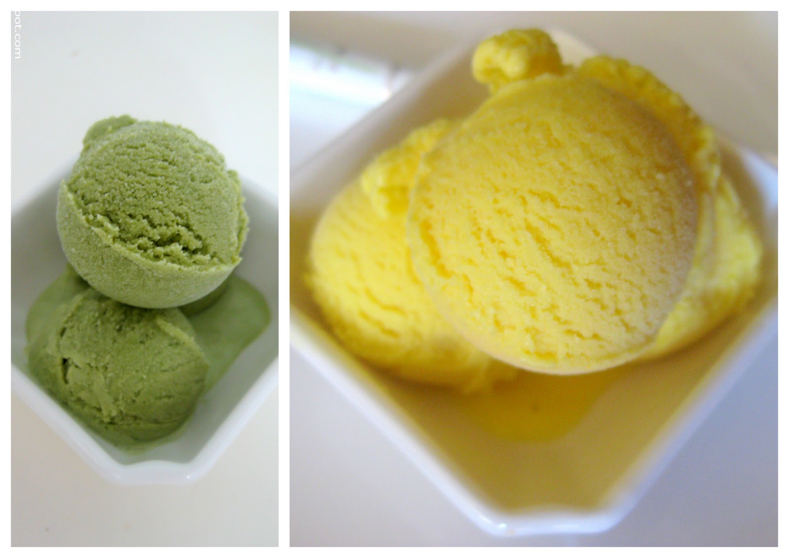 Helado de té matcha y helado de parchita - Mis recetas favoritas by Hilmar