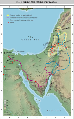 Chrono Bible: Map of Exodus and Conquest of Canaan